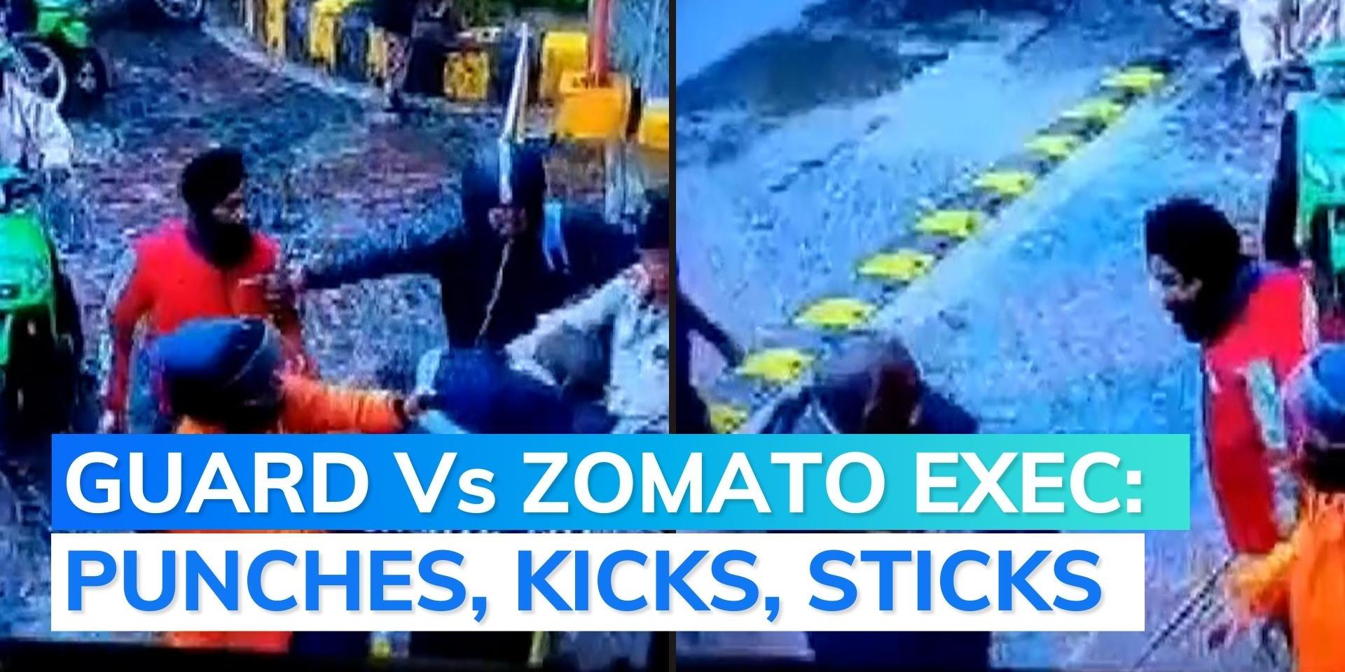 Fight on cam: Zomato delivery exec, security guard come to blows at ...