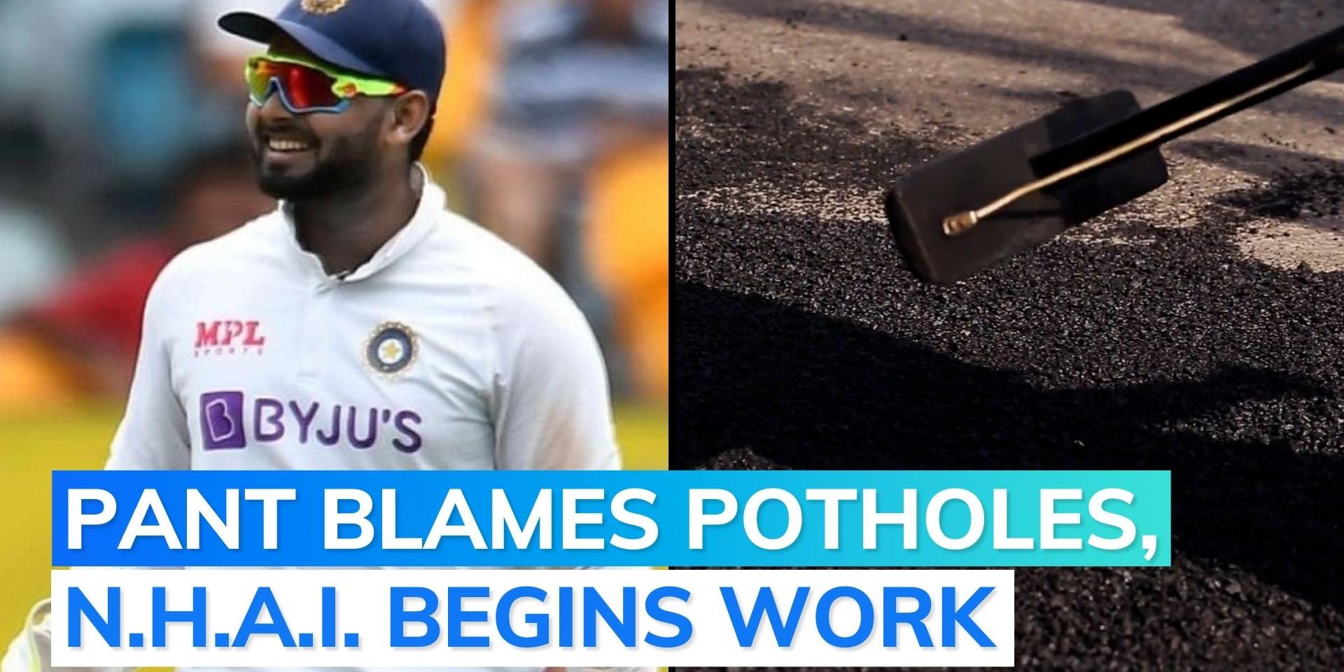 Rishabh Pant accident: NHAI fills potholes near site a day after ...