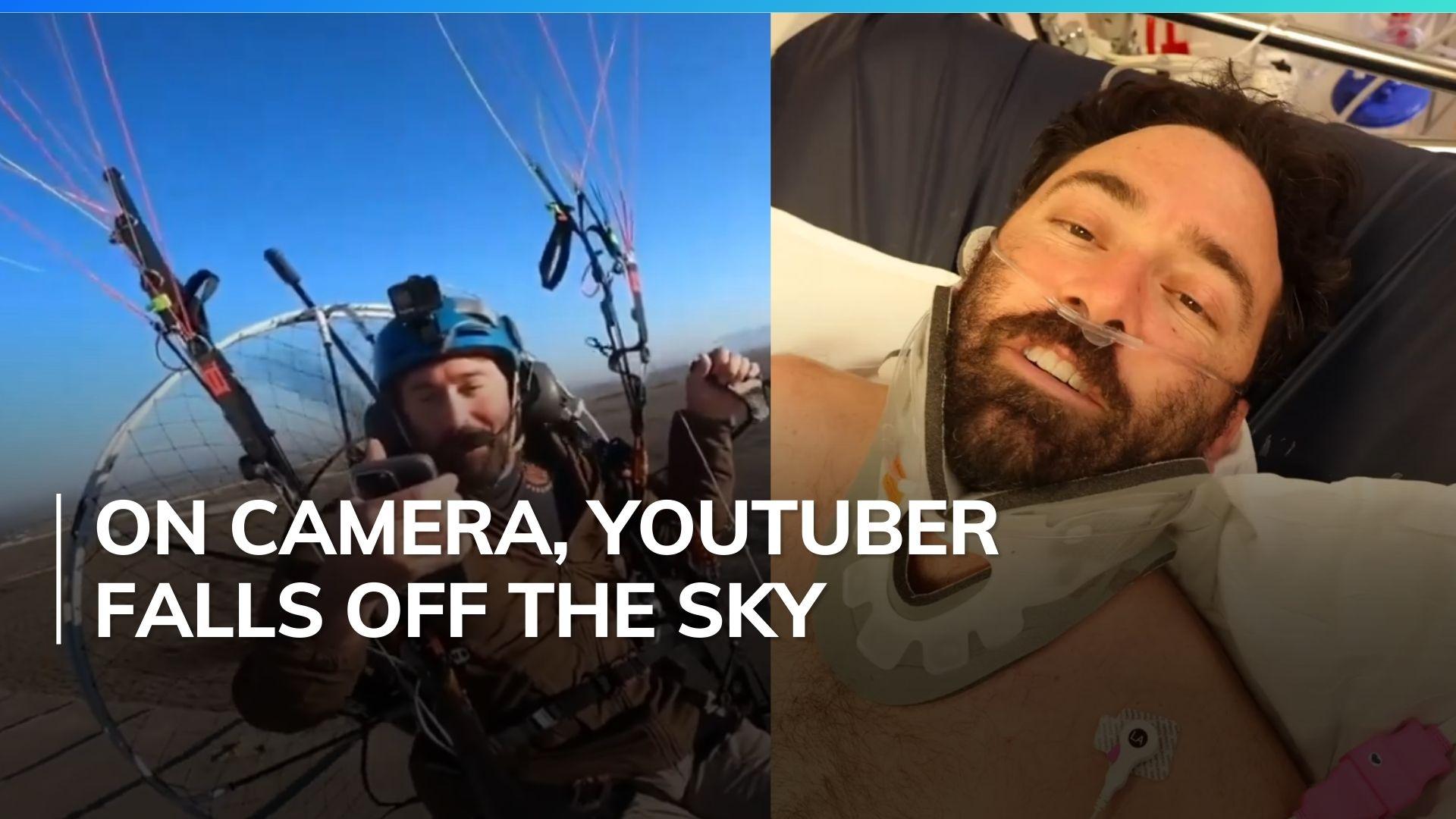 In video, YouTuber breaks his neck, back after falling from motorised ...