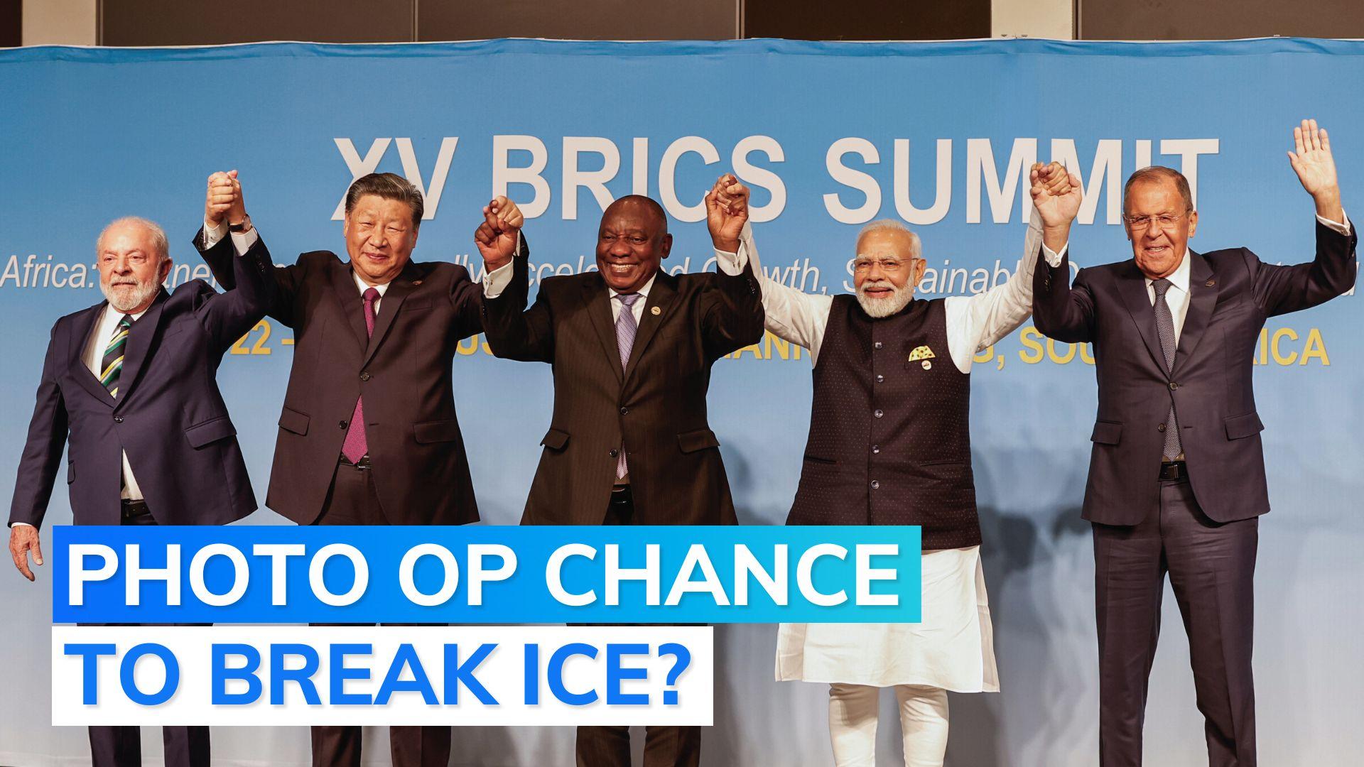 Watch: Modi, Xi Jinping share frame as BRICS leaders pose for photo | Editorji