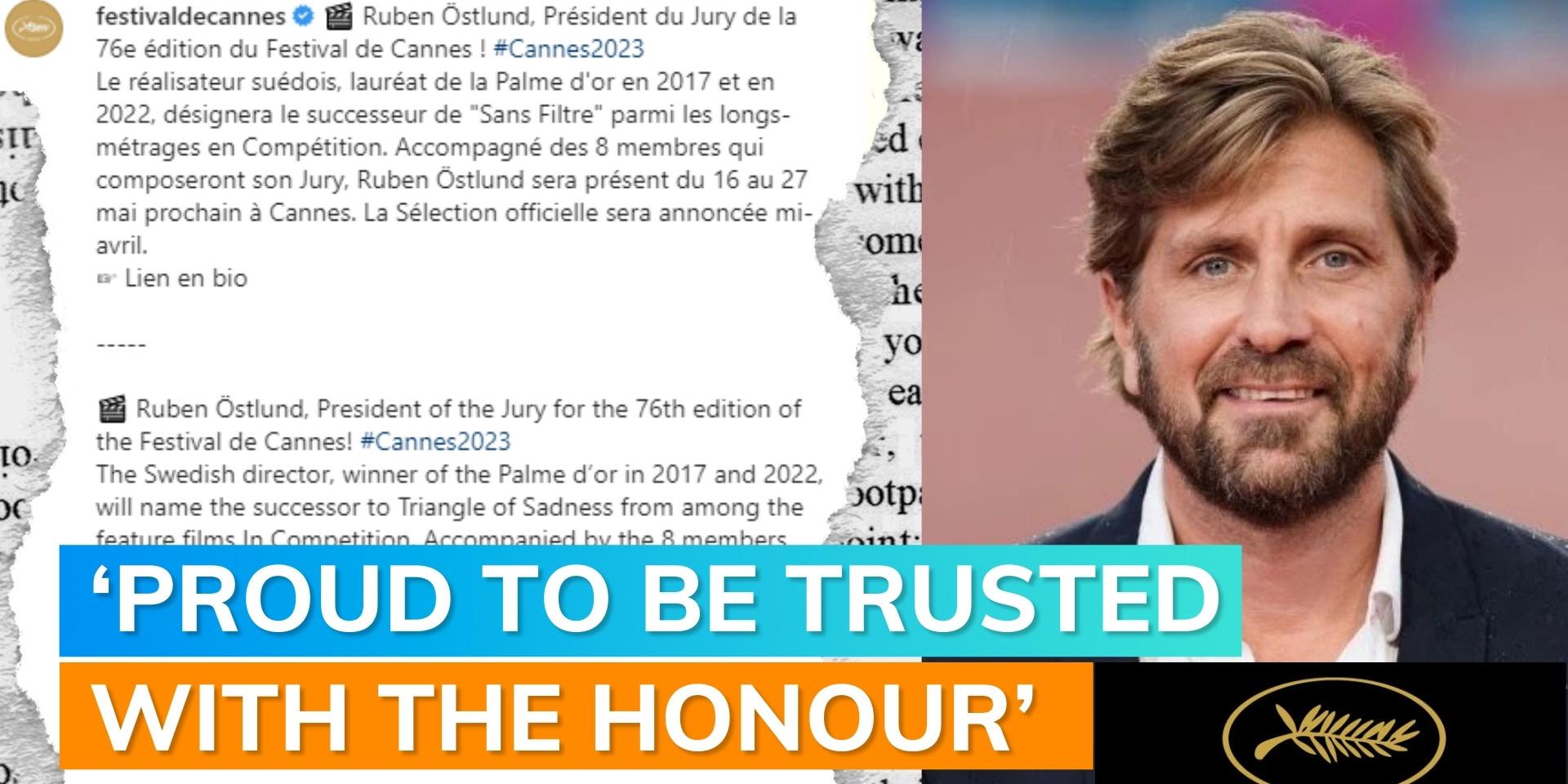 ‘Triangle of Sadness’ director Ruben Ostlund to head jury of 76th Cannes Film Festival | Editorji