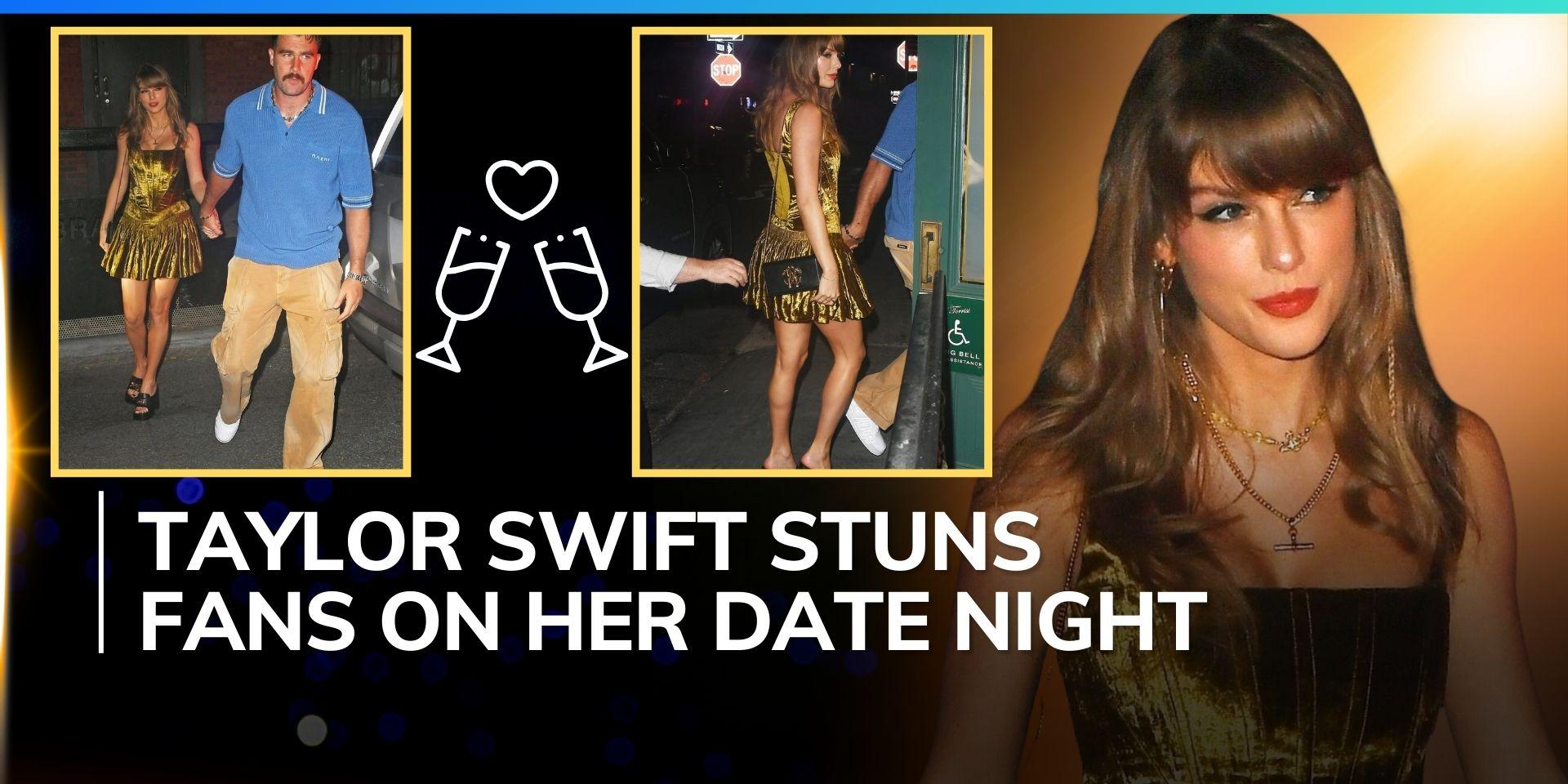 Taylor Swift shines in gold velvet dress on date night with her beau Travis Kelce | Have a look ...