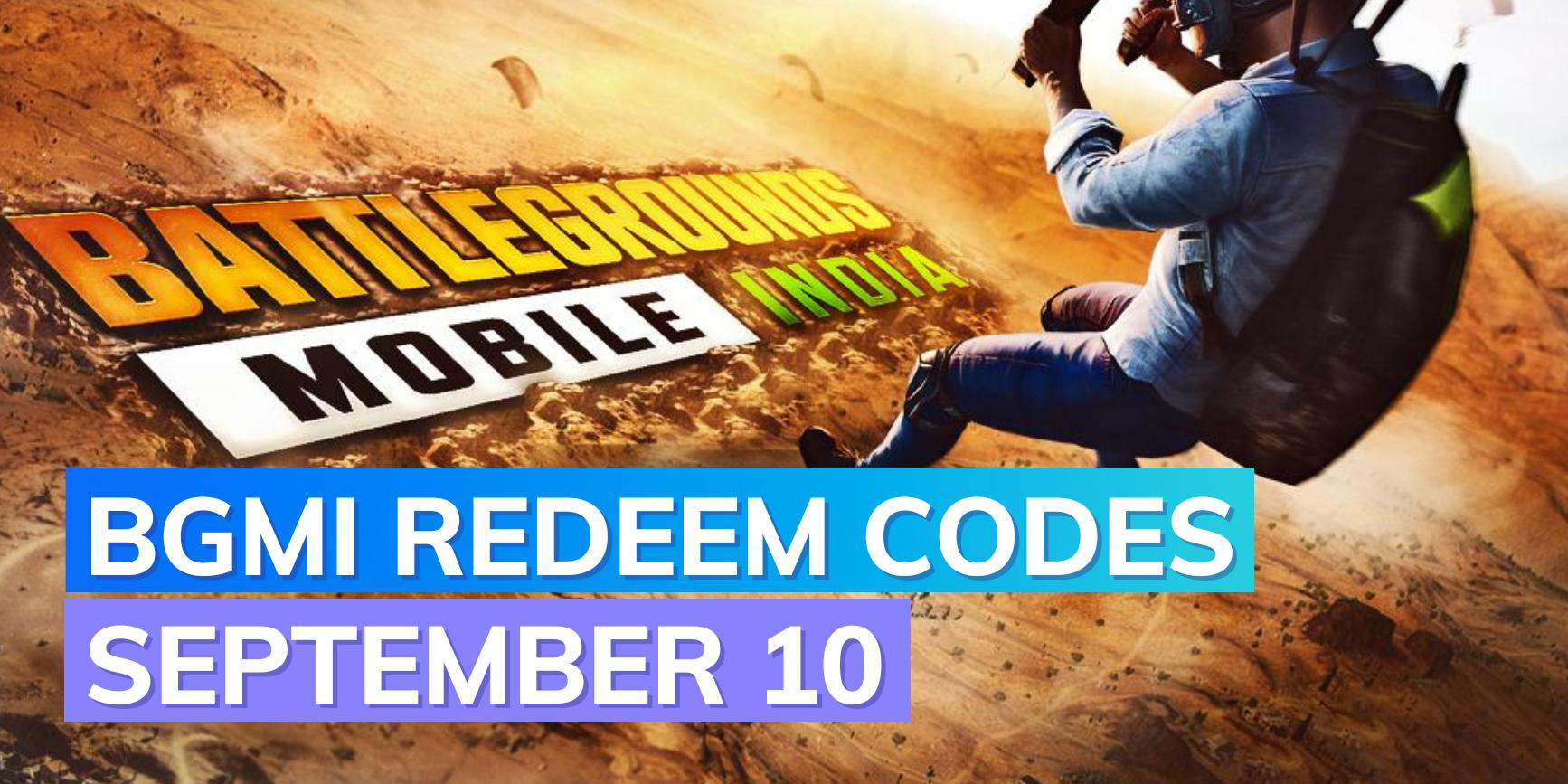 BGMI Redeem Codes Today 10 September 2023: How to get free UC, emotes ...