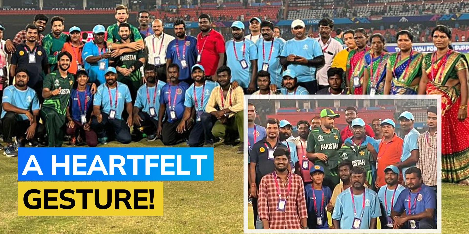 Watch! Babar Azam gifts his jersey to Hyderabad ground staff after PAK ...