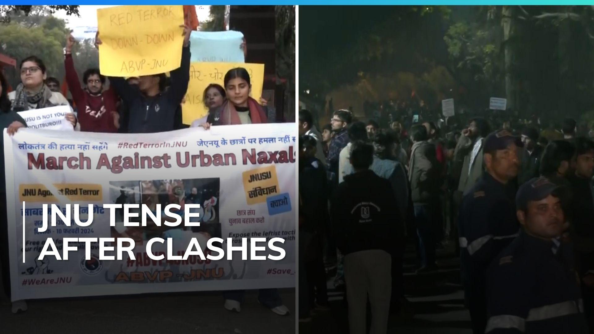 JNU: Left, ABVP student groups hold protest day after scuffle on campus ...