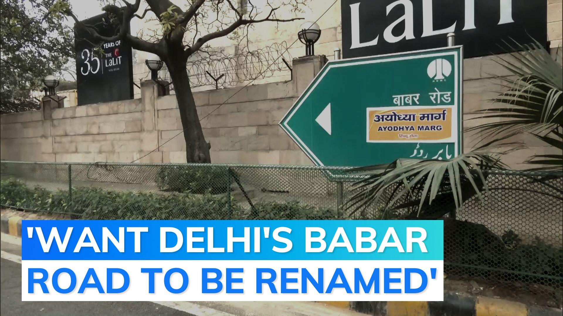 Fringe group Hindu Sena deface Delhi‘s Babar Road signage, officials ...