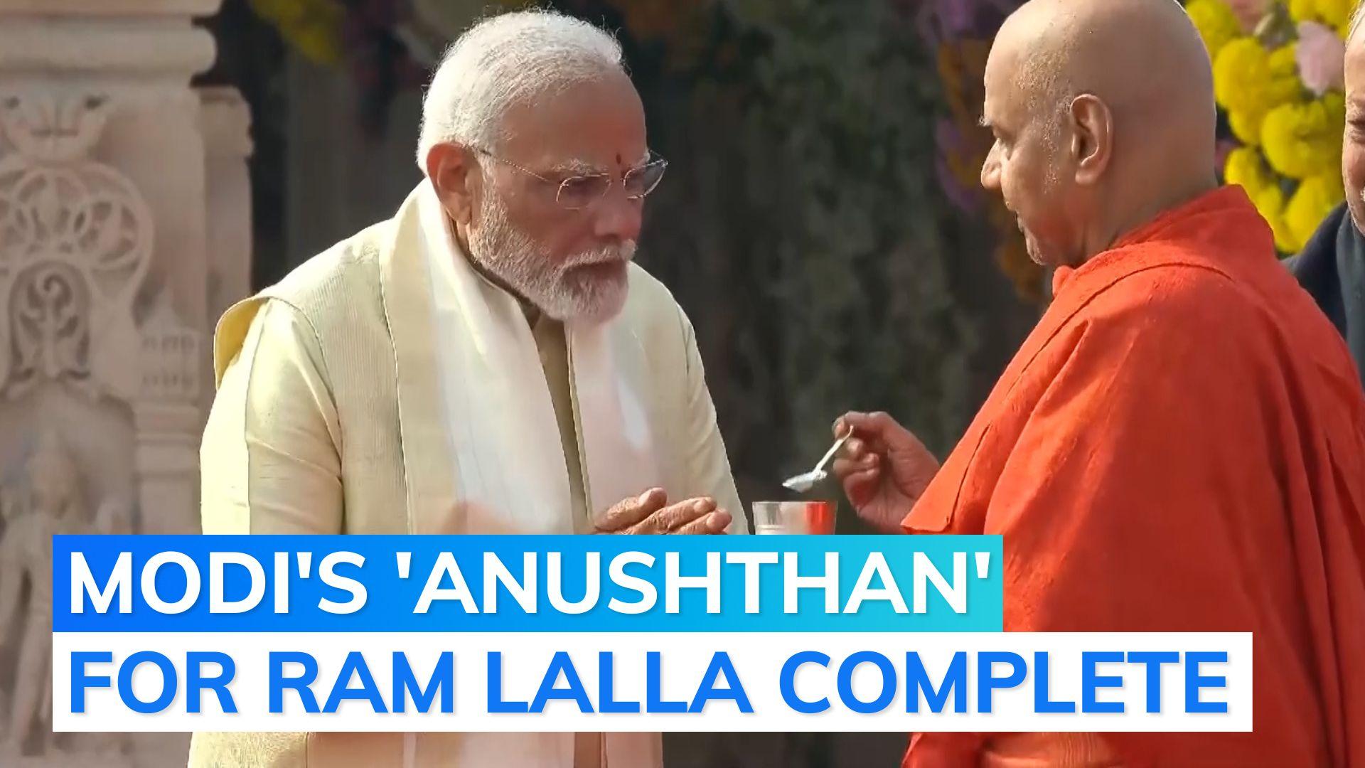 Ram Mandir consecration: PM Modi breaks 11-day fast after ‘pran ...