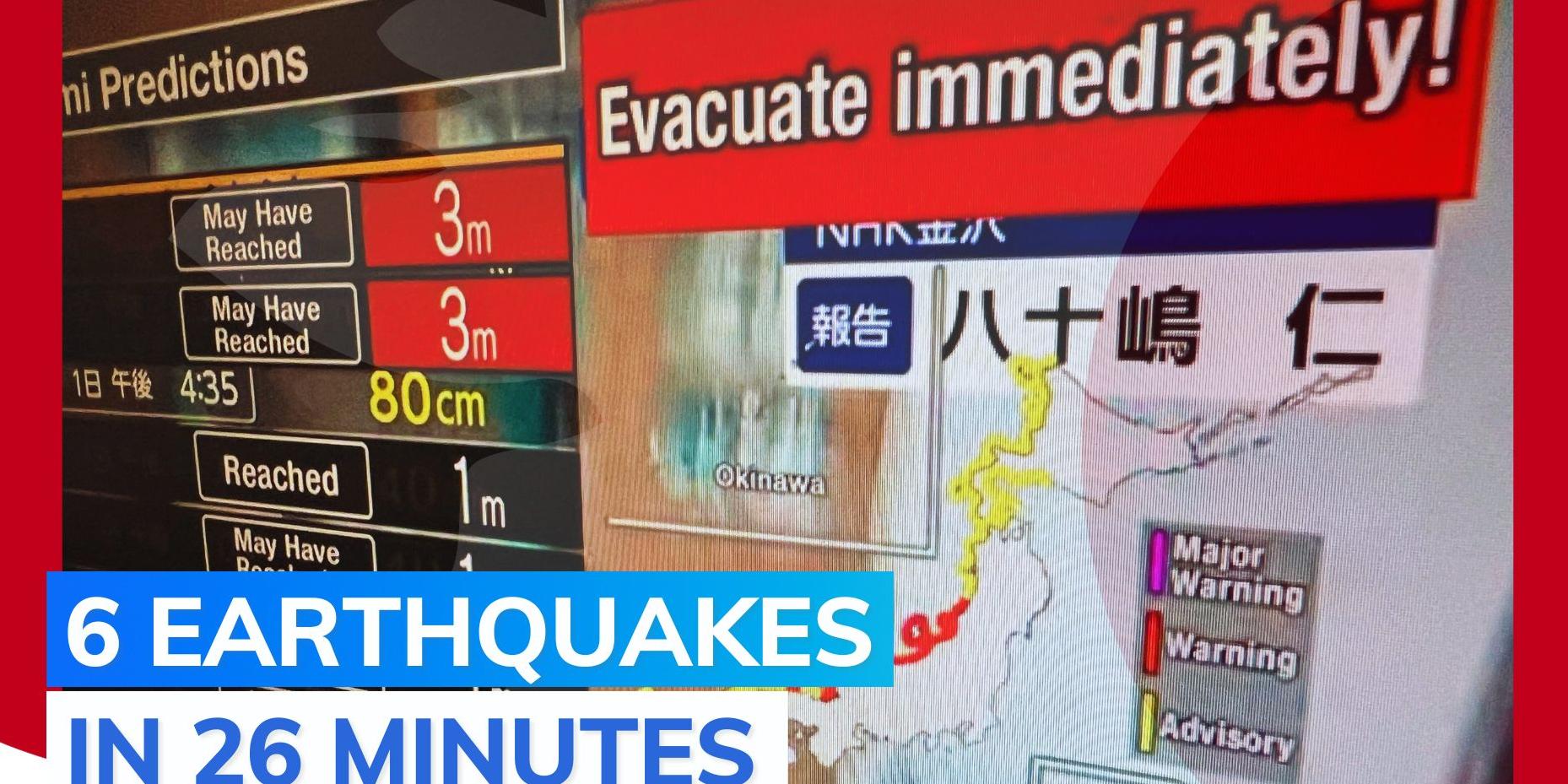 Multiple earthquakes jolt Japan, alert for 5-metre high tsunami waves ...