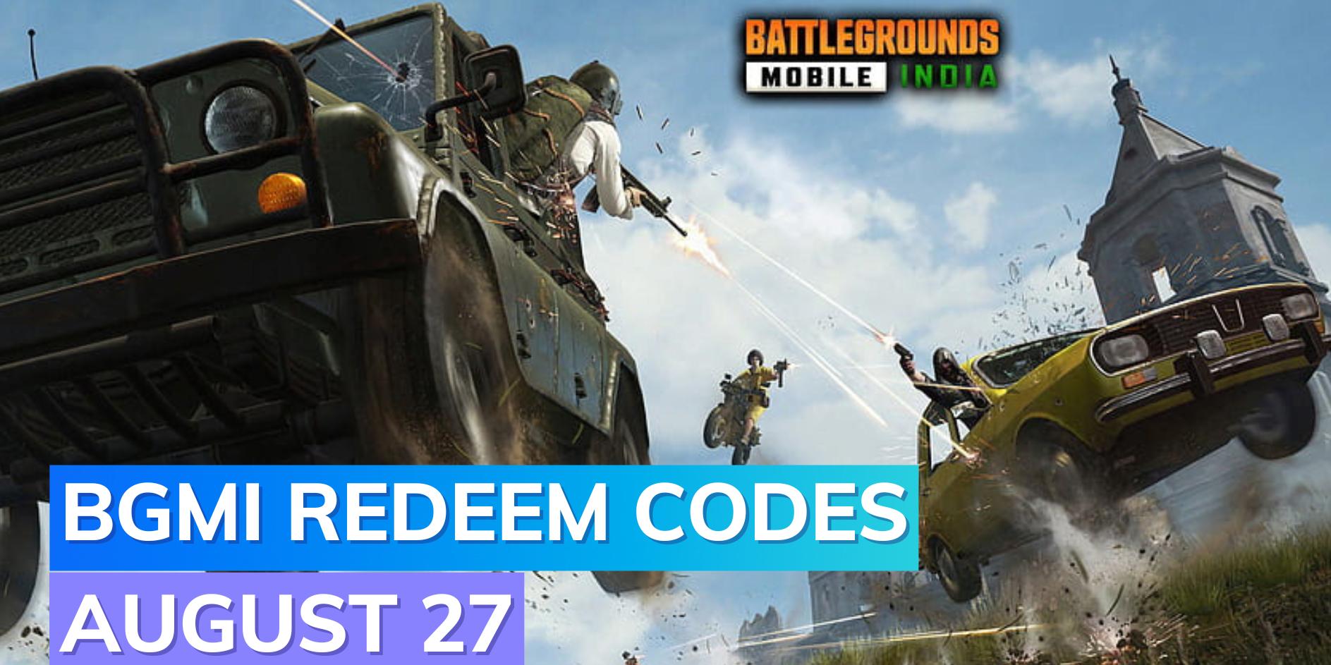 BGMI Redeem Codes Today 27 August 2023: How to unlock free in-game items, UC, and more | Editorji