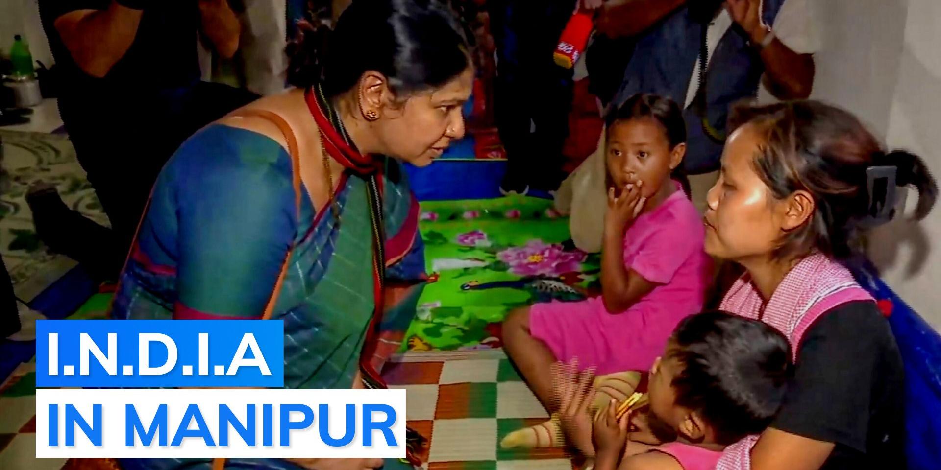 Amid BJP‘s attack, INDIA alliance MPs visit relief camp in Manipur ...