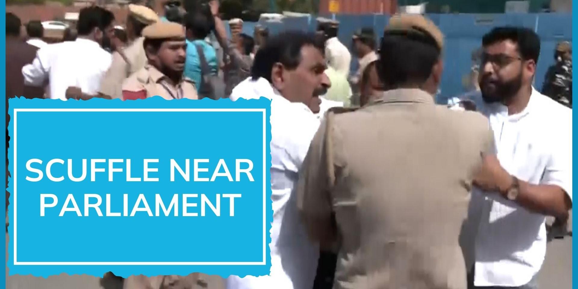 Watch: Clash between MPs, police in Delhi amid protest against Kerala ...
