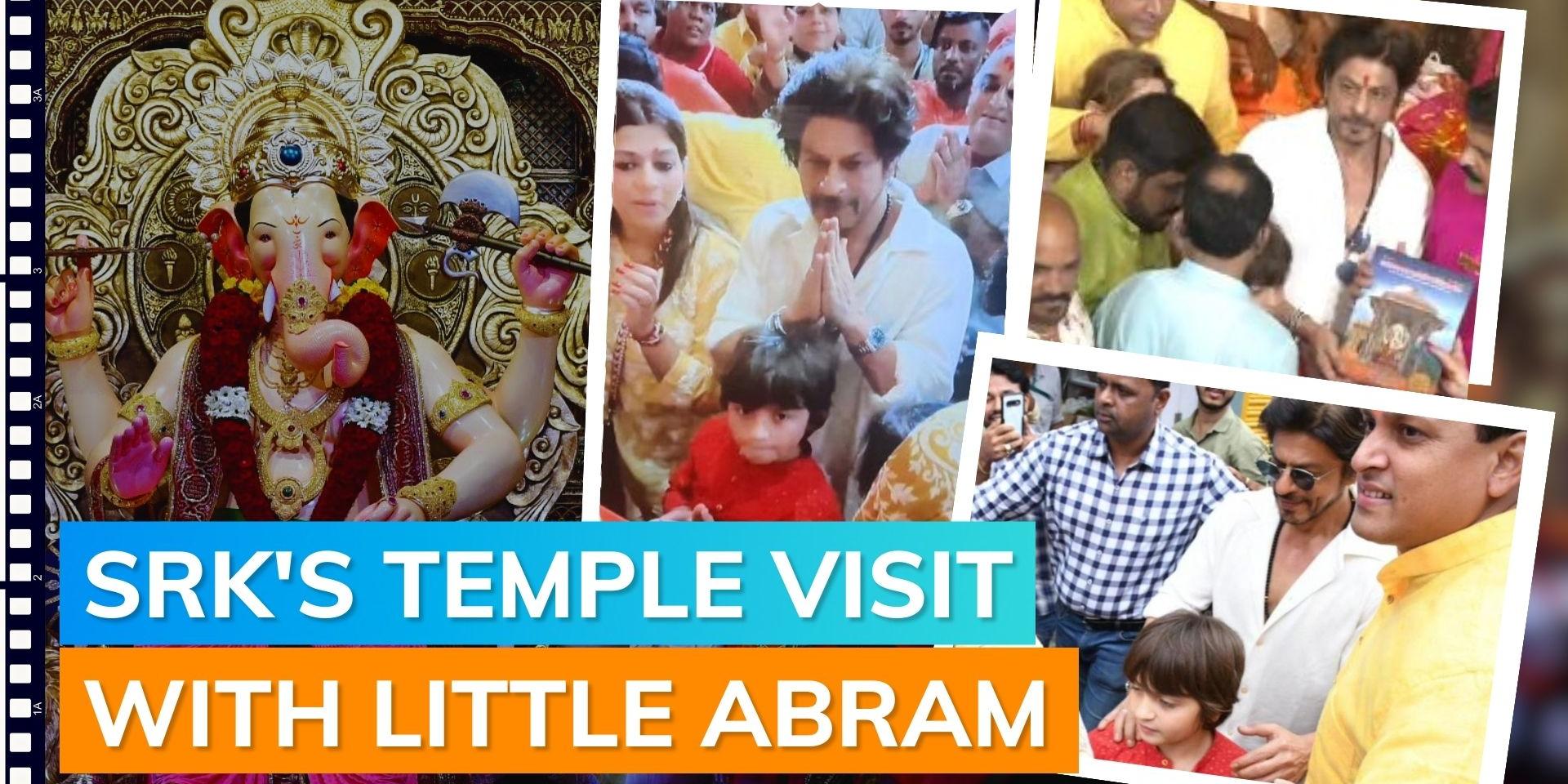 Shah Rukh Khan seeks blessings at Lalbaugcha Raja; son AbRam accompanies him | Editorji