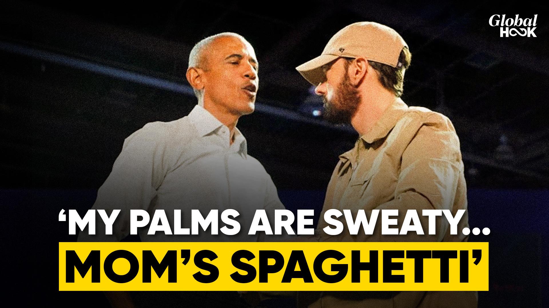 Obama Raps At Michigan Rally After Rapper Eminem Introduces Former ...