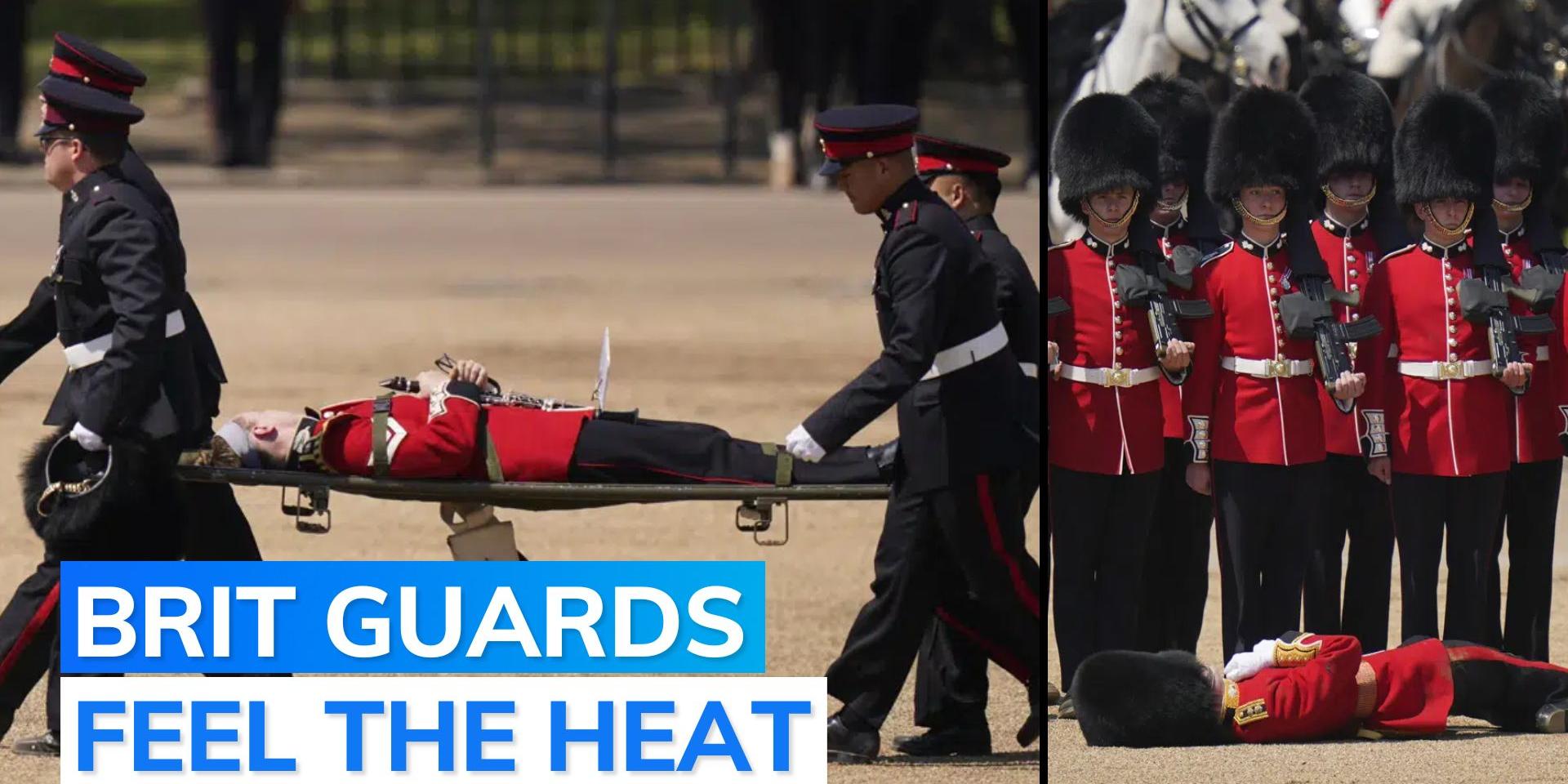 London: British guards faint during parade rehearsals inspected by ...