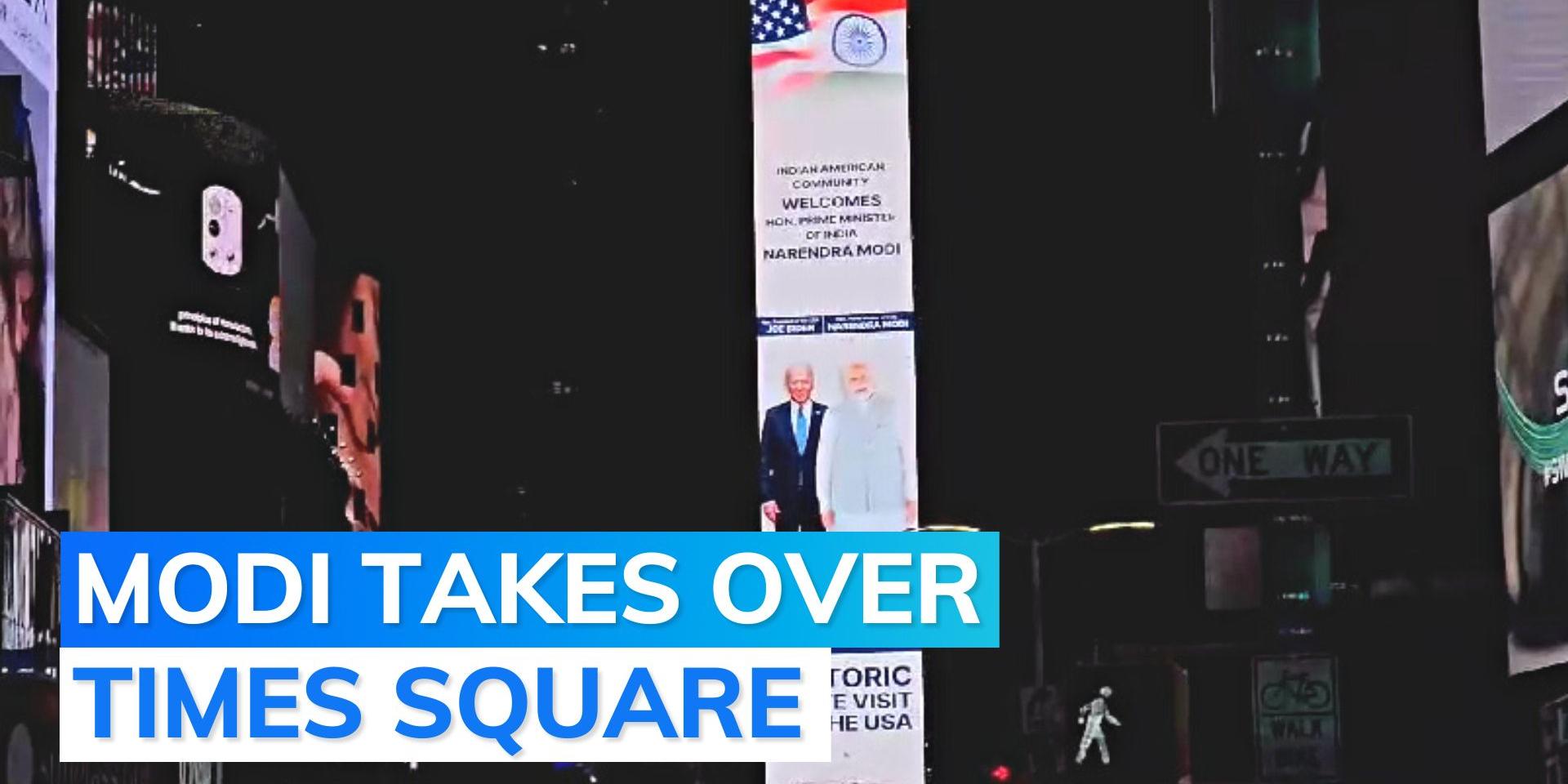 PM in US: Modi-Biden billboard comes up at New York‘s Times Square ...
