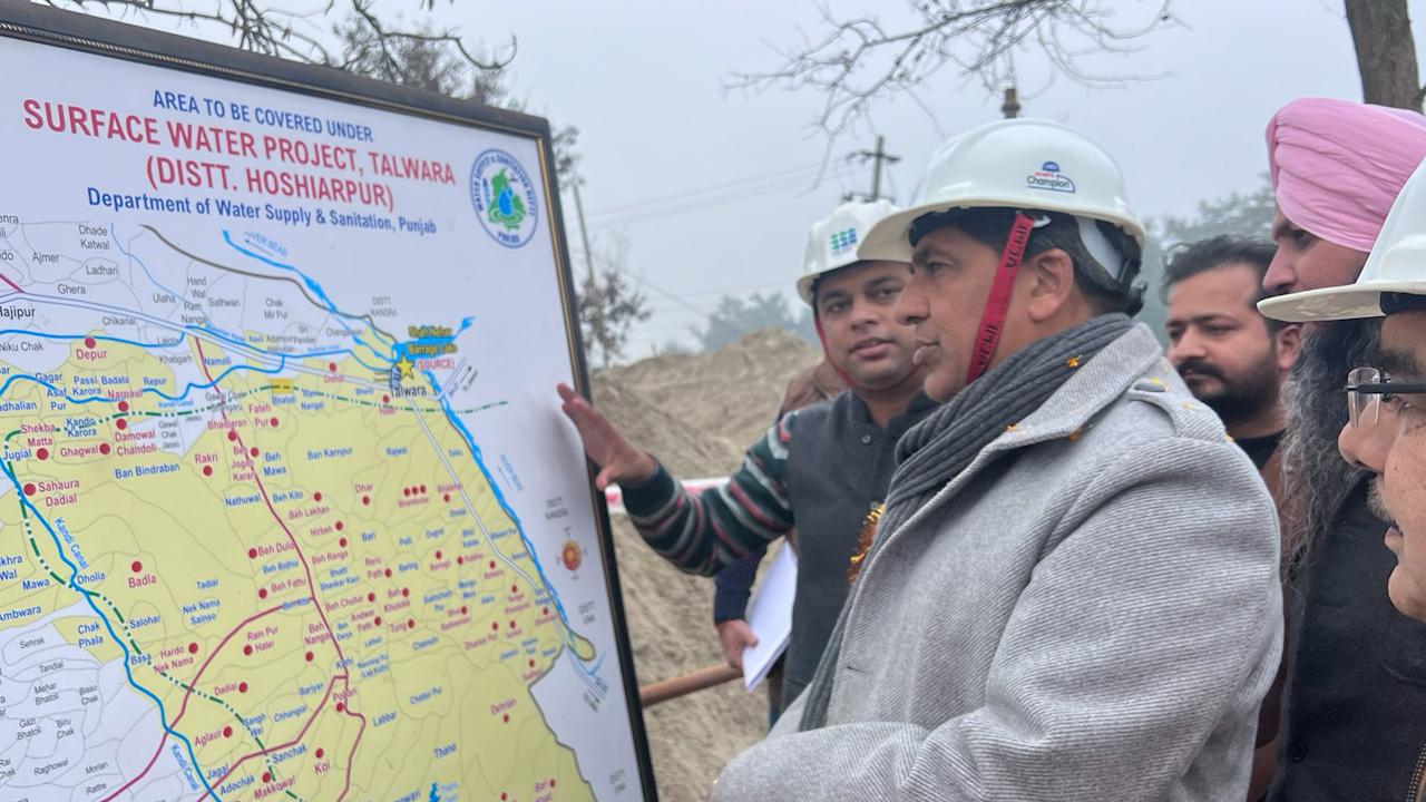 Water supply minister Bram Shanker Jimpa visits Talwara surface water ...