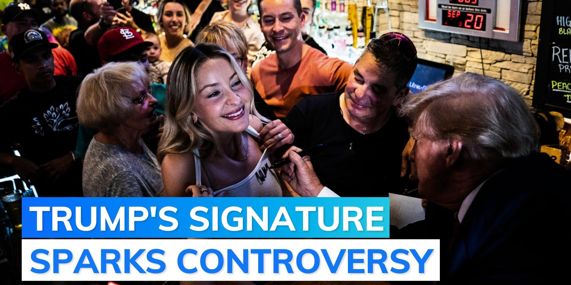 Trump signs woman’s tank top, internet calls him ‘cheap, cheesy’ | Editorji