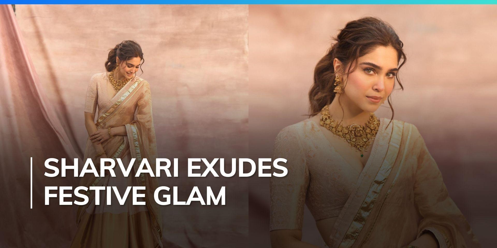 Sharvari‘s Khadi raw silk and tissue lehenga exudes festive vibe; here ...