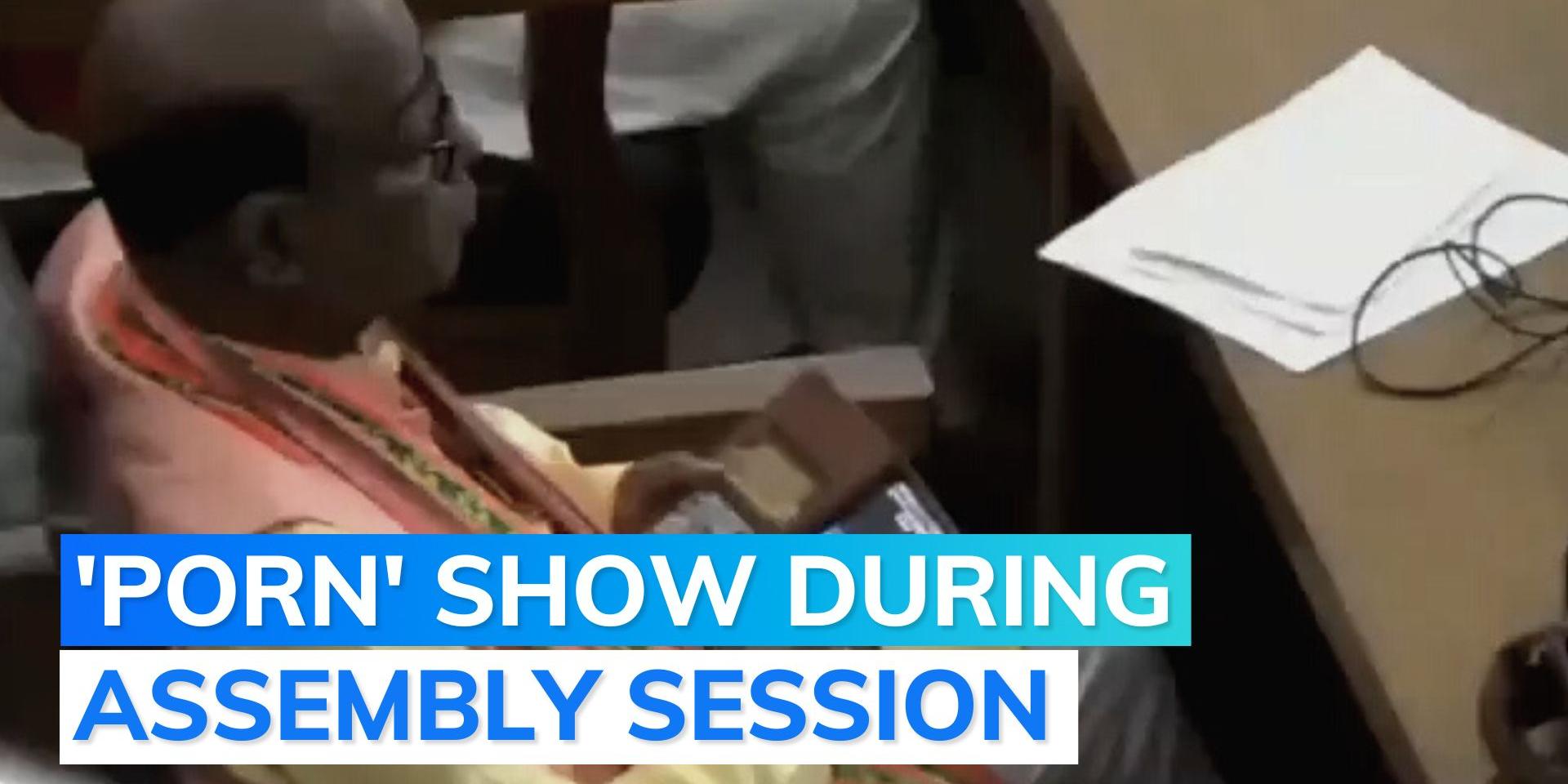 Tripura BJP leader watches obscene video inside Assembly. Video goes viral | Editorji