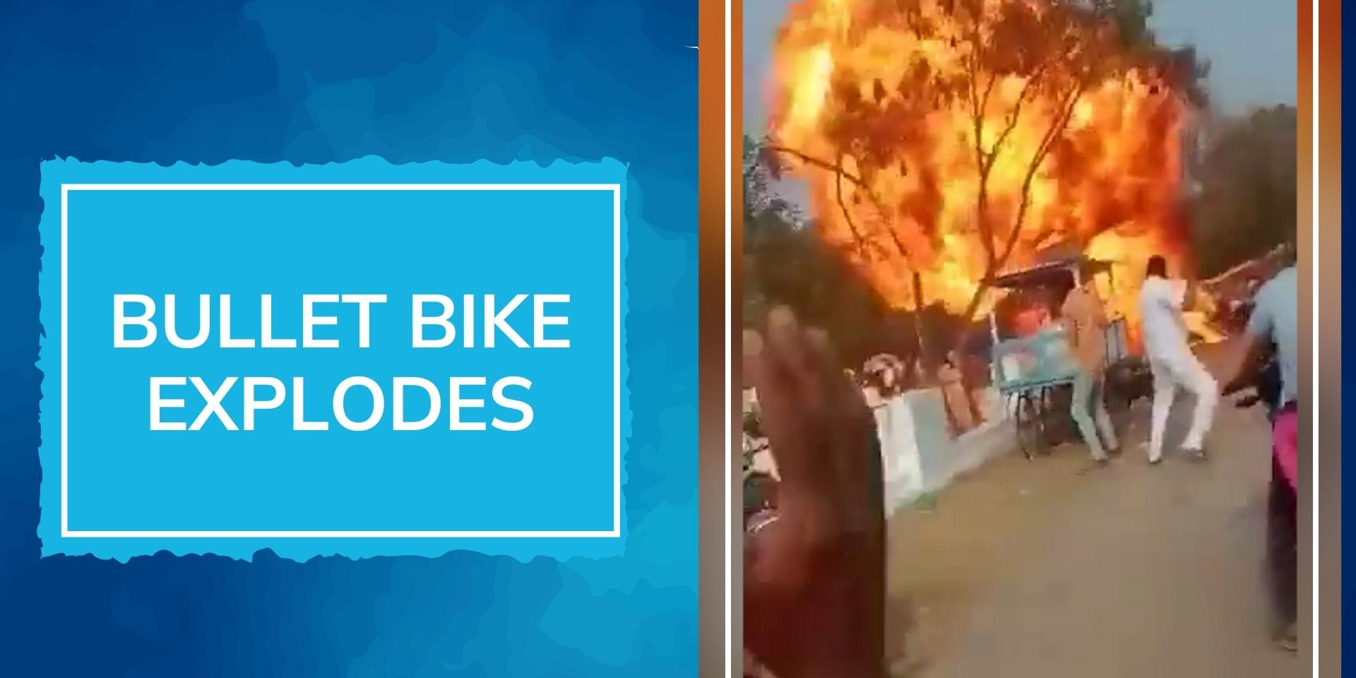 WATCH: Huge fire as Royal Enfield‘s Bullet explodes in parking | Editorji