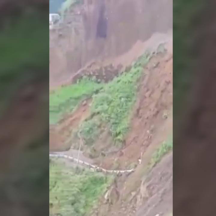 Whole road gone within seconds: Watch the scary landslide video from ...