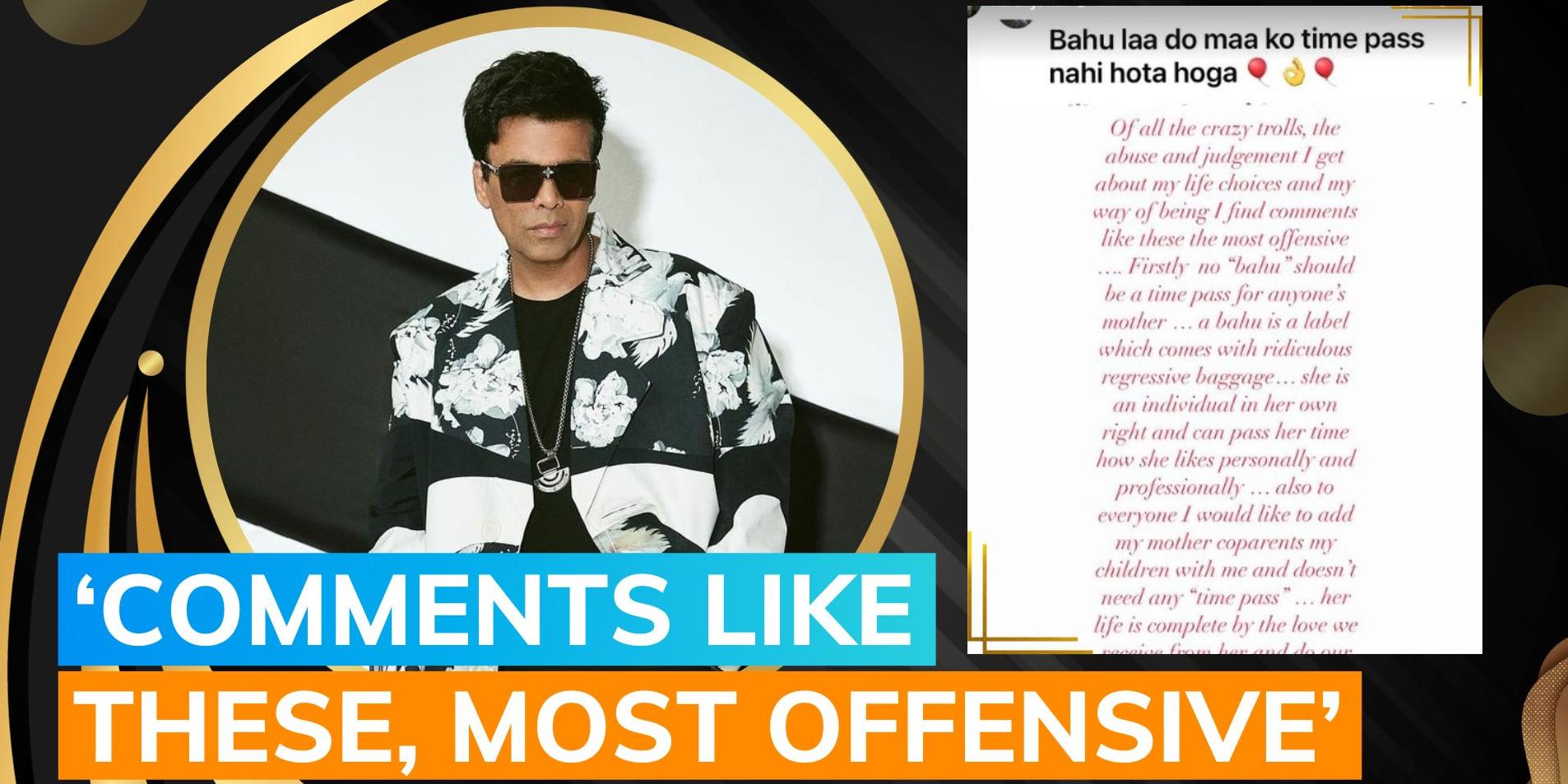 Karan Johar Shuts Down Troll Who Asked Him To Bring ‘bahu For His Mom