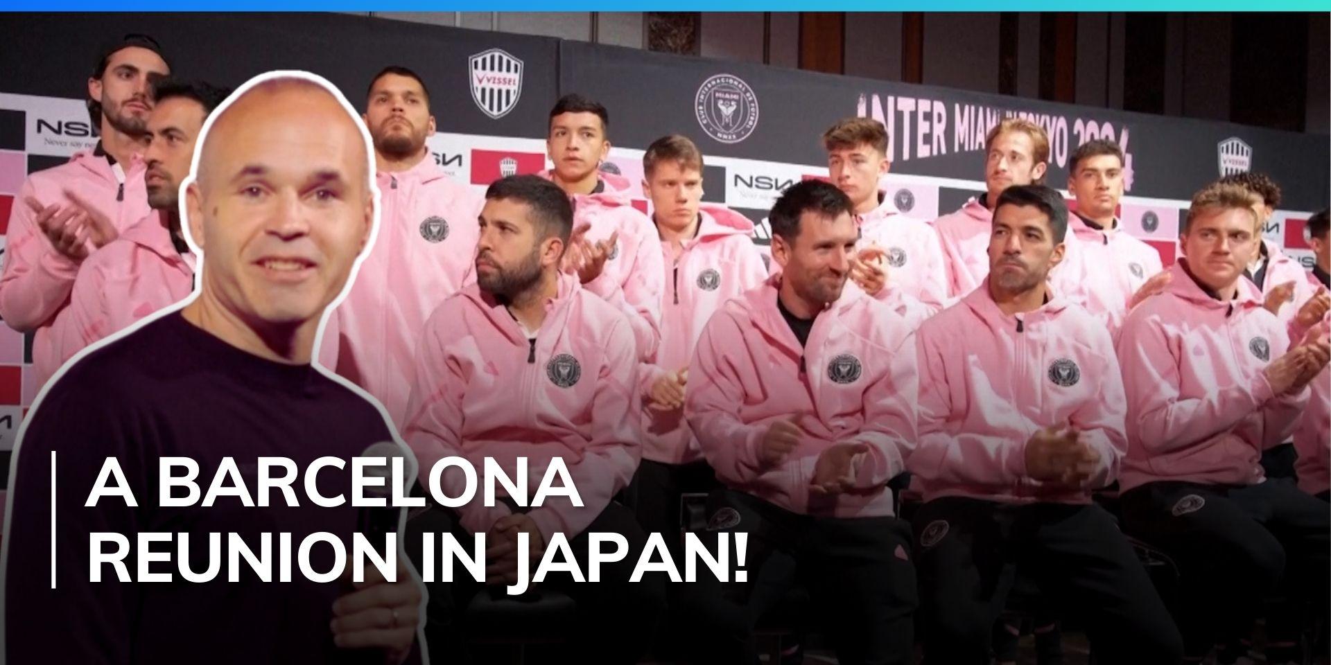 Andres Iniesta reunites with Inter Miami stars Lionel Messi, Luis ...