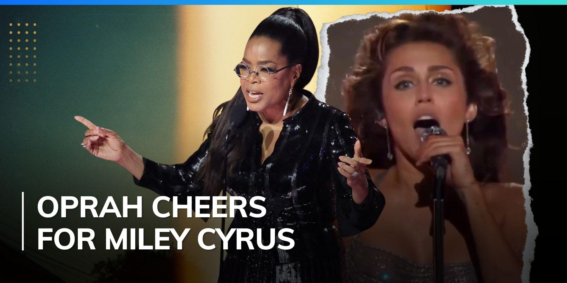 Grammys 2024: Oprah Winfrey joins Miley Cyrus in a dance during her ...