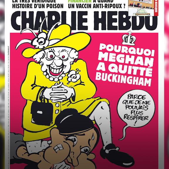 Outrage over Charlie Hebdo‘s depiction of Meghan Markle as George Floyd ...
